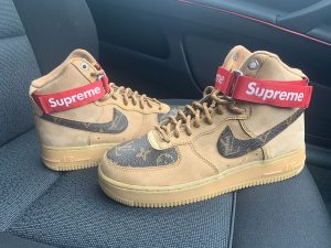 CUSTOM TAN LV X AIR FORCE 1 MIDS - Derivation Customs - Custom sneakers ...