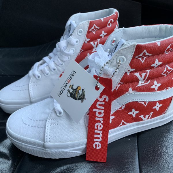 CUSTOM WHITE LV X SK8 HIGH - Derivation Customs - Custom sneakers ...