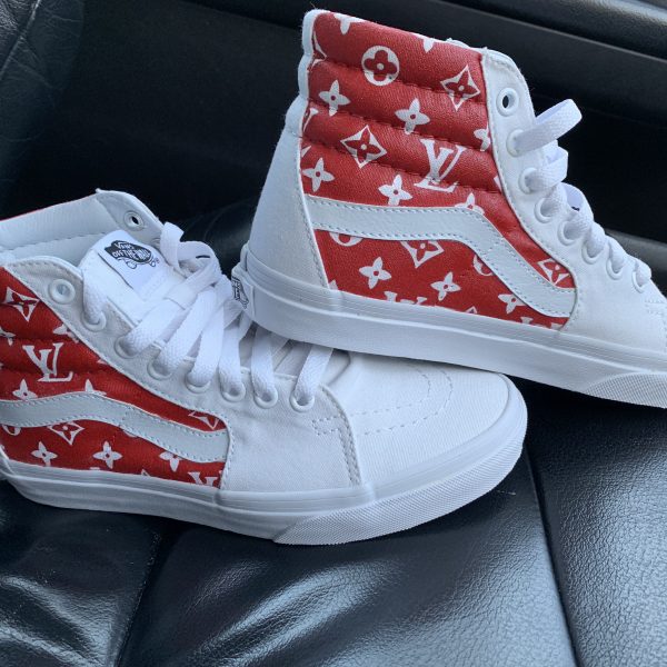 CUSTOM WHITE LV X SK8 HIGH – Derivation Customs – Custom sneakers ...