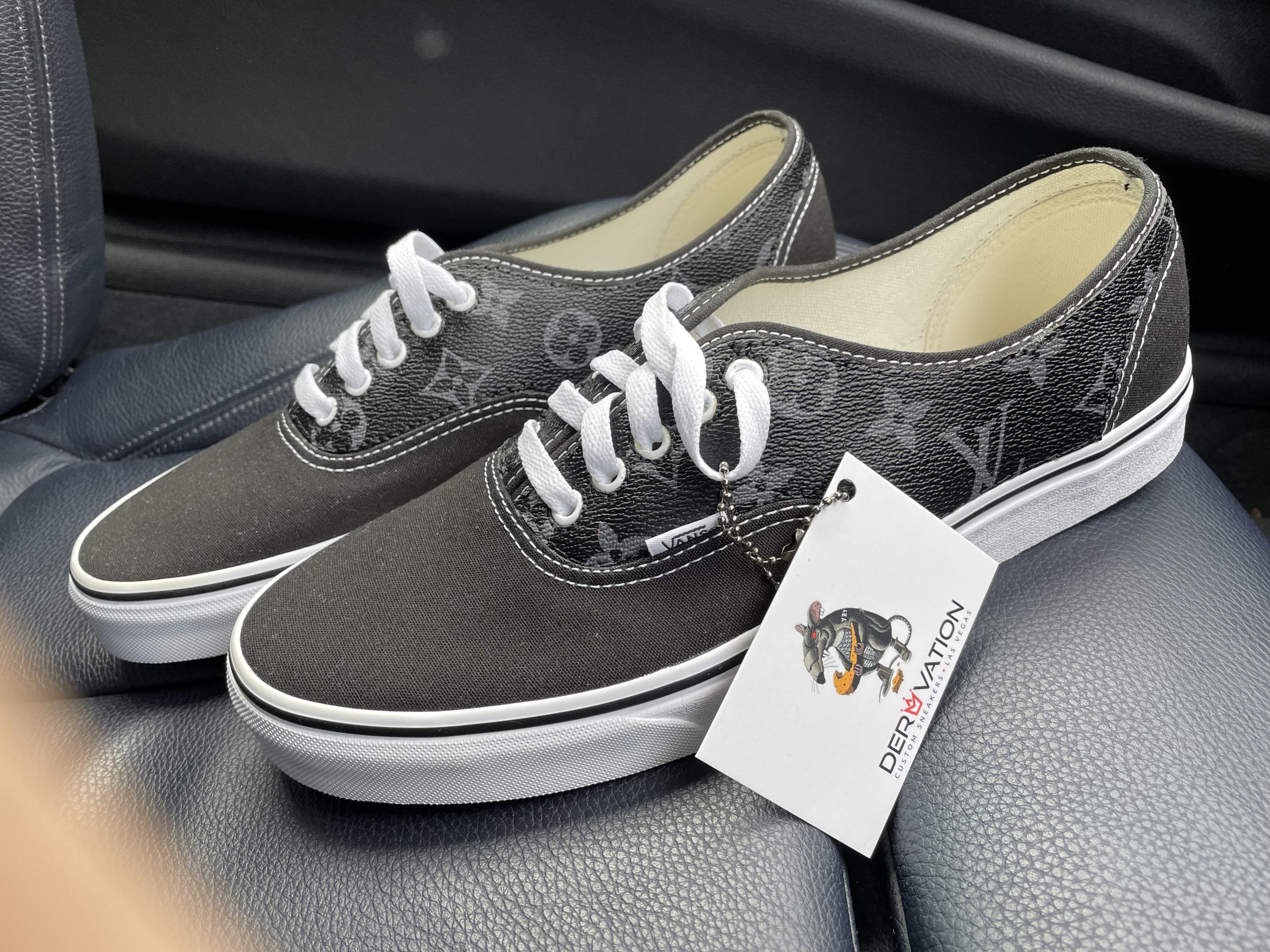 CUSTOM BLACK LV VANS AUTHENTIC - Derivation Customs - Custom sneakers ...
