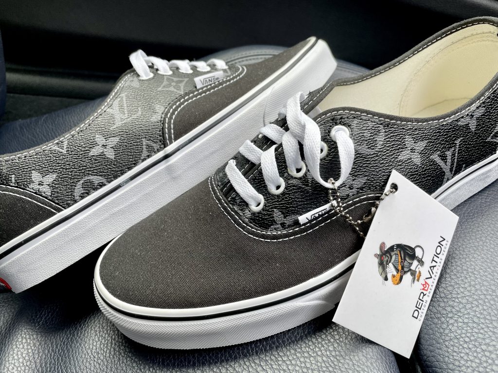 CUSTOM BLACK LV VANS AUTHENTIC - Derivation Customs - Custom sneakers ...