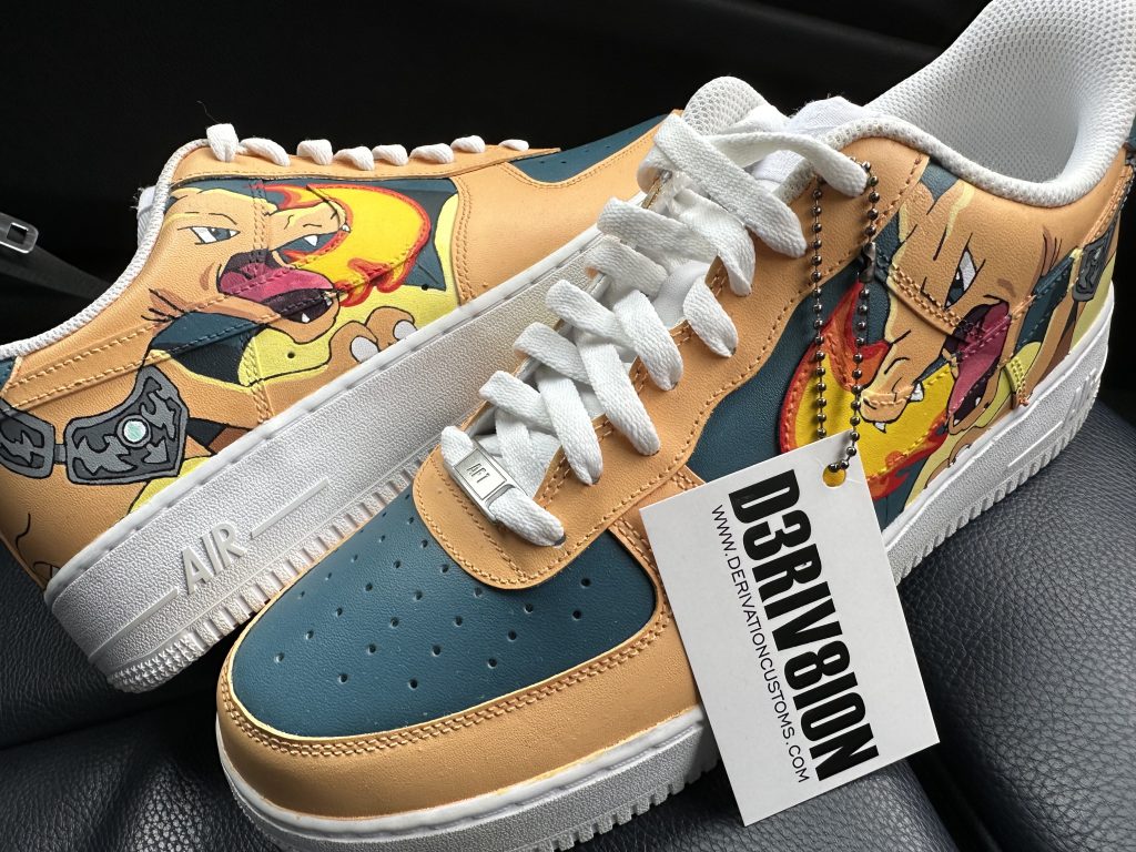 CUSTOM POKEMON CHARIZARD AIR FORCE 1 - Derivation Customs - Custom ...