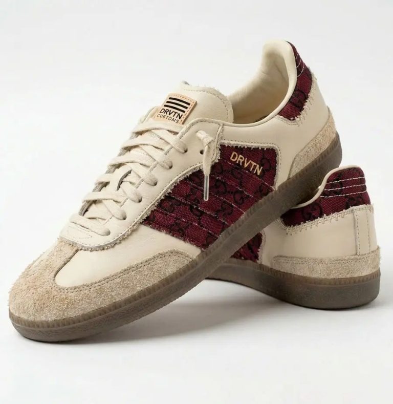 Deconstructed Red GG Adidas Samba - Derivation Customs - Custom ...
